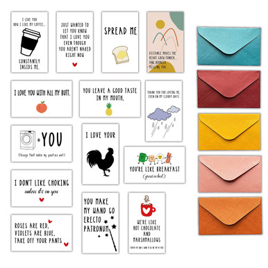 haipino 14 Funny Mini Love Notes Cards Anniversary Cards with 14 Small ...