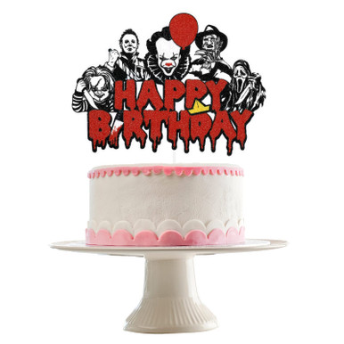 Halloween Horror Birthday Cake Topper Red Glitter Have A Killer ...