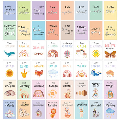 48 Pcs Affirmation Cards Kids Daily Positive Affirmations Card Boho ...