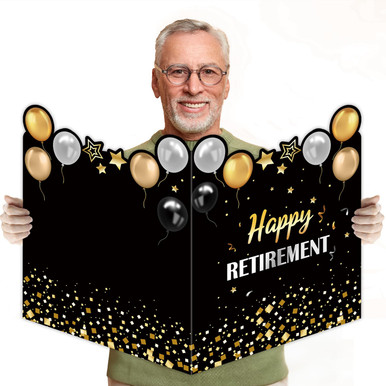 Retirement Large Greeting Card, Happy Retirement Giant Guest Book ...