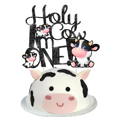 Holy Cow I'm One Cake Topper Decorations Cow First Birthday Party ...