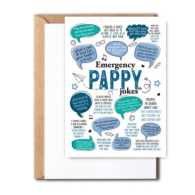 Q.PaddyShops Funny Father's Day Card - Emergency Pappy Jokes Card ...