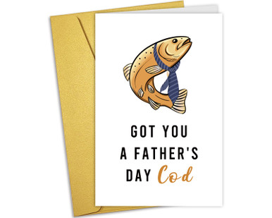 Nchigedy Funny Cod Fathers Day Card, Got You A Father's Day Card ...