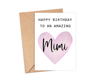 TunlaStore Happy Birthday To An Amazing Mimi Card - Cute Birthday Card ...