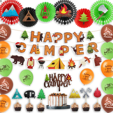 Hombae Camping Party Decorations, One Happy Camper Birthday Decorations ...