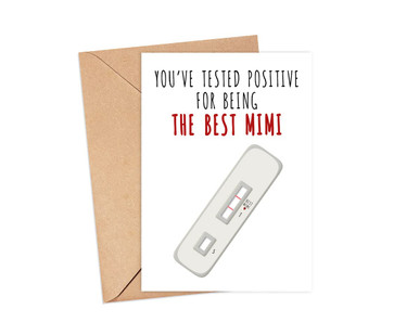 PTDShops You've Tested For Positive Card - Funny Birthday Card For Mimi ...