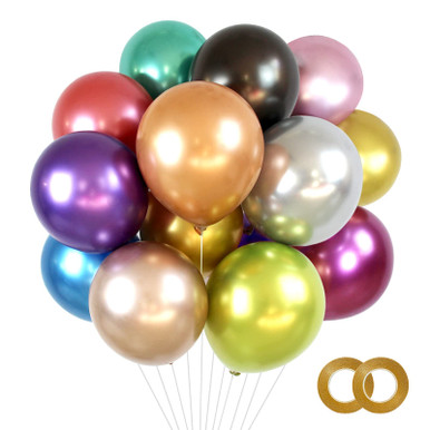 120Pcs Metallic 5 Inch Balloons, Small Balloons Assorted Colors, Chrome ...