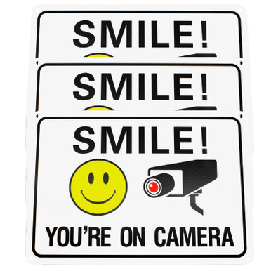 Murtenze 3-Pack video surveillance signs outdoor, 10"x 7" Smile You're ...