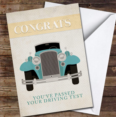 Retro Vintage Car Congrats Driving Test New Driver You Passed ...