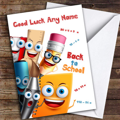 Colourful Cartoon Back to School Good Luck Personalized Custom ...