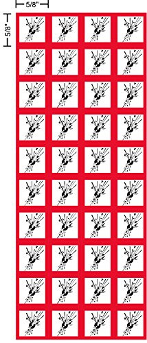 GHS Explosive, Exploding Hazard, pictogram, 5/8", .625" sides, decal ...