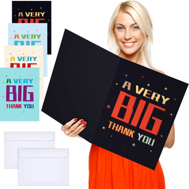 24 Pcs Extra Large Thank You Cards with Envelope Giant Thank You Card 8 ...