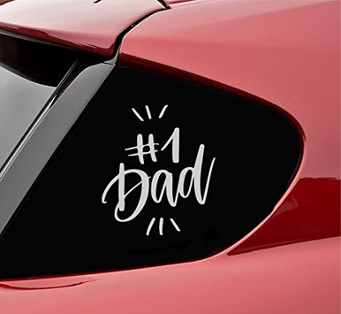 # 1 Dad Number One Father Vinyl Decal Sticker (Satin Silver ...