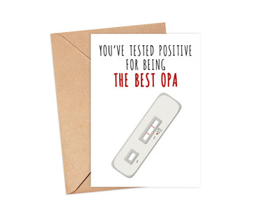 PTDShops You've Tested For Positive Card - Funny Birthday Card For Opa ...