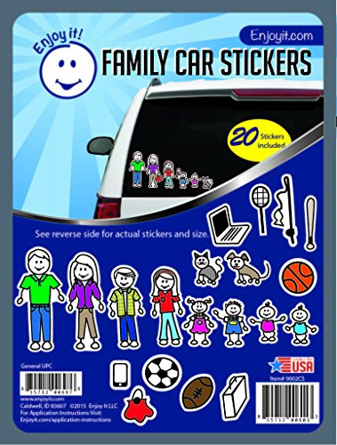 Enjoy It Color Accents Family Car Stickers Stick Figure Family, 20 ...