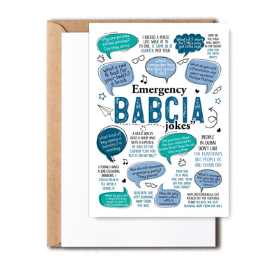 Q.PaddyShops Funny Father's Day Card - Emergency Babcia Jokes Card ...