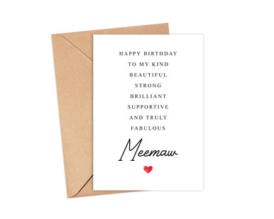 Meemaw Birthday Card Poem - Amazing Meemaw Gift - Birthday Card Meemaw ...