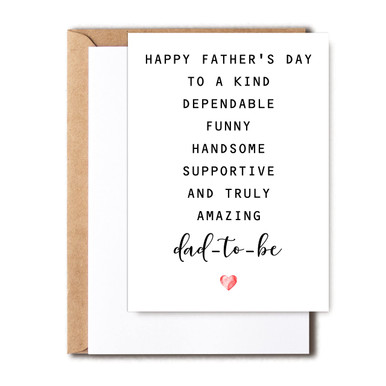 GreenStar Gifts Fathers Day Card For Daddy-To-Be, Future Dad Father's ...
