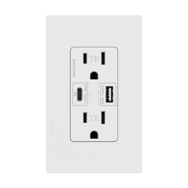 USB C Outlet PD Wall Outlet 15Amp 24W with Power Delivery, Receptacle ...