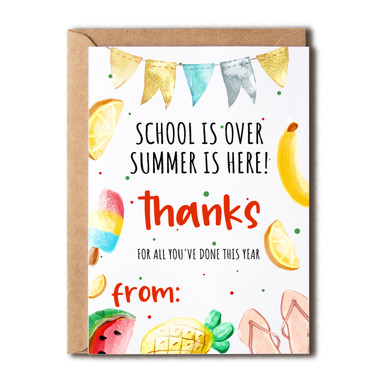 School's Out Summer Is Here Thank You Tag - Teacher Gift Tag - Teacher ...