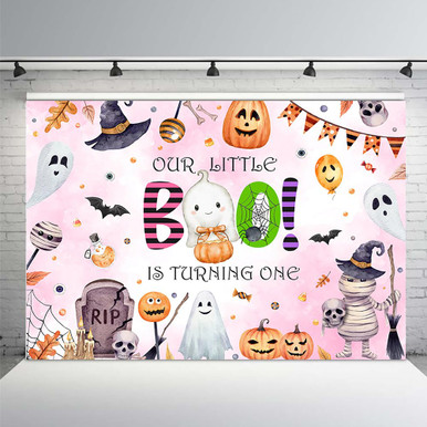 MEHOFOND 7x5ft Halloween Boo 1st Birthday Backdrop for Girl Our Little ...