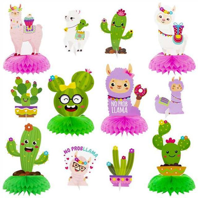 Xqumoi 12Pcs Pink Llama Cactus Honeycomb Centerpieces Bolivian Peru ...