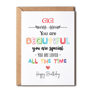 Gigi You Are Beautiful You Are Special - Gigi Birthday Card Poem Card ...