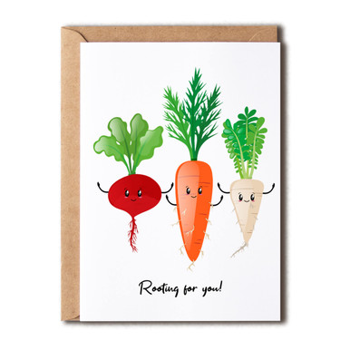Rooting For You Good Luck Card Congratulations Card Vegetable Card Food ...