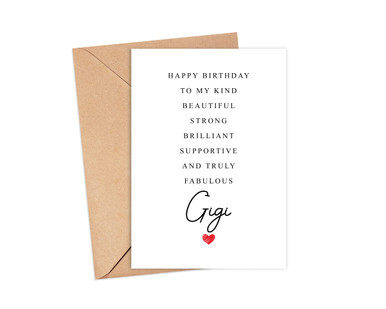 Gigi Birthday Card Poem - Amazing Gigi Gift - Birthday Card Gigi ...