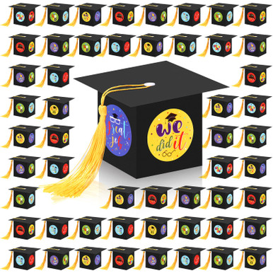 50 Pcs Preschool Graduation Candy Boxes Cap Gift Box with 4 Sheets ...