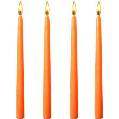 12 inch Orange Taper Candles-Set of 4 Taper Candles -Dripless and ...
