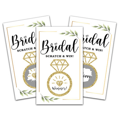 Bridal Shower Scratch Off Game Cards, Eucalyptus Greenery Bridal ...