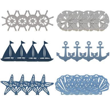 yueton 48 PCS Wooden Ocean Decoration Ornaments,Nautical Wooden Cutouts ...