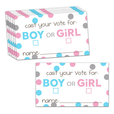 40 Gender Reveal Party Voting Cards, Baby Gender Predictions and Name ...