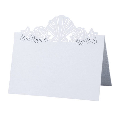 Pack of 50 Beach Themed Wedding Place Card Seashell Table Numbers Name ...