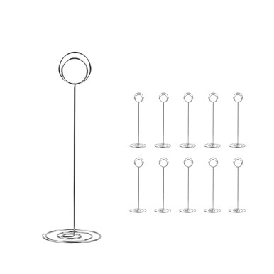 KINGDOM SOLUTIONS 10 Pack 8.75 inch Tall Table Number Holders - Silver ...