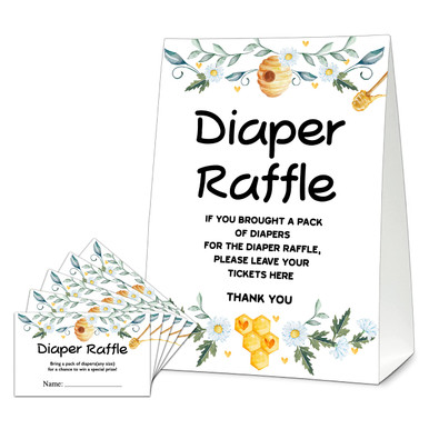 Honey Bee Diaper Raffle Tickets for Baby Shower, Diaper Raffle Baby ...