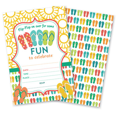 Flip-Flop On Over For Some Fun Summer Birthday Party Invitations with ...