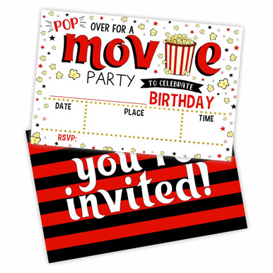 Movie Ticket Birthday Party Invitation, Movie Party Invite Cards?20 ...
