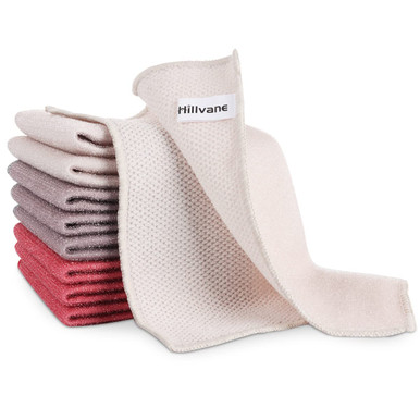 Hillvane Microfiber Cleaning Cloths 9 Pack, 2 in 1 Multi-Purpose Scrub ...