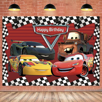 7x5ft Cartoon Car Mobilization Photography Backdrop Racing Story Red ...
