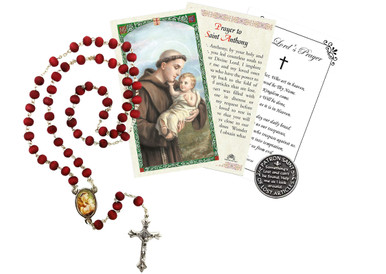 St Anthony Rosary - with Laminated Prayer Card, Saint Anthony of Padua ...