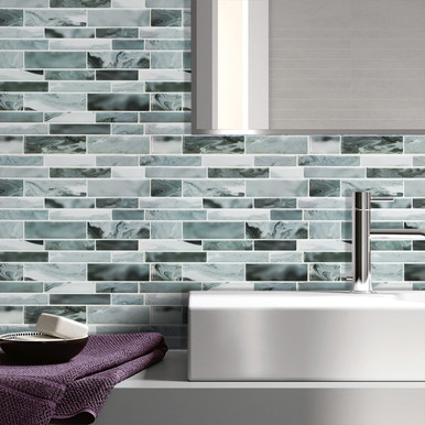 YOFUN 3D Peel and Stick Wall Tile Sheet for Kitchen Decor Bathroom Self ...