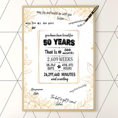 You Have Been Loved for 50 Years Poster Cute Guest Book Alternative ...