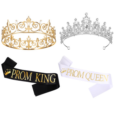 Retrowavy Prom King and Prom Queen Sash Gold Silver Graduation Prom ...