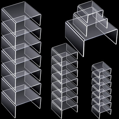 24 Pieces Acrylic Risers for Display Clear Acrylic Stand Shelf Display ...