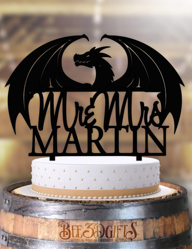 Dragon Wedding Cake Topper Personalized Dragons Medieval Wedding ...