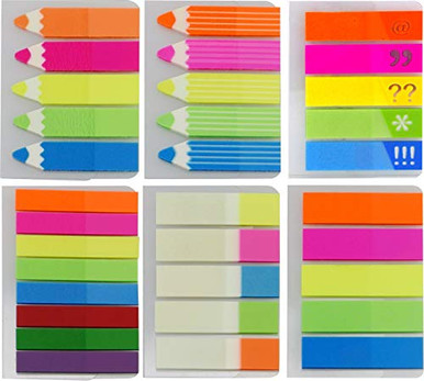 4A Sticky Notes Flags Set,Neon Color Page Marker Fluorescent Color ...