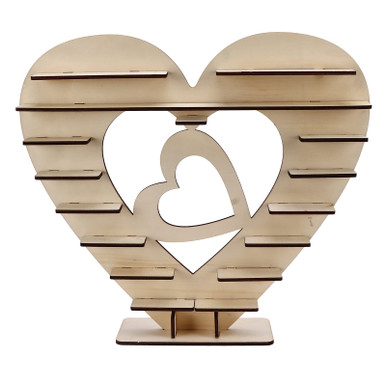 Candy Chocolate Display Stand, Love Shape Wooden Dessert Stand Heart ...