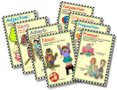 Parts of Speech 8 Poster Set - Classroom Language Arts Posters ...